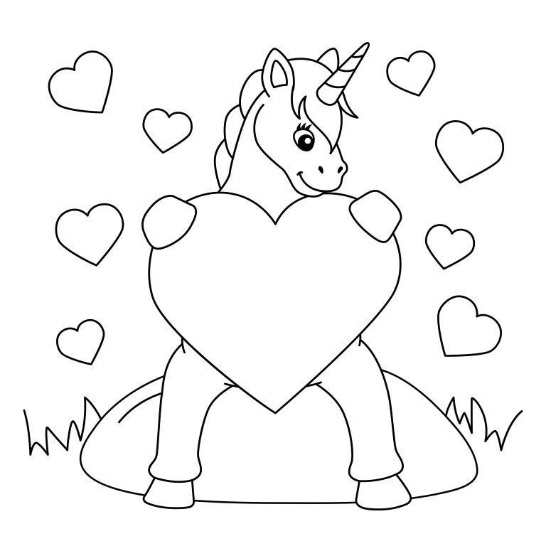 FREE Unicorn Valentine Coloring Pages Grab Your Now!